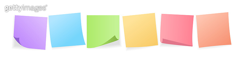 Colored sticky note set. Colorful post it notes isolated on white ...