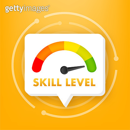 Skill levels growth, meter indicator. Skills enhancement. Vector stock illustration. (1407213493 ...