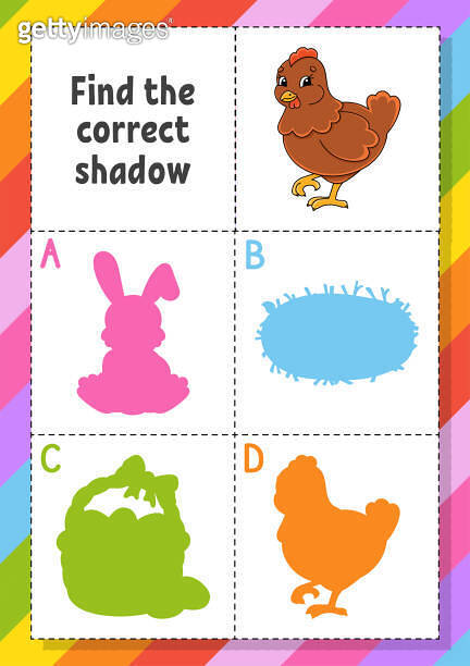 Find the correct shadow. Easter theme. Education developing worksheet ...