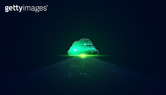 Abstract cloud technology with big data and binary concept Connection by collecting data in the ...