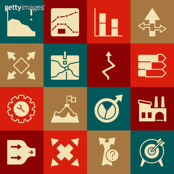 Set Target, Factory, Pie chart infographic, Graph, chart, diagram, Intersection point, Many ways ...