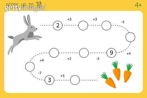 Math game for preschoolers. Addition, subtraction, counting to ten ...