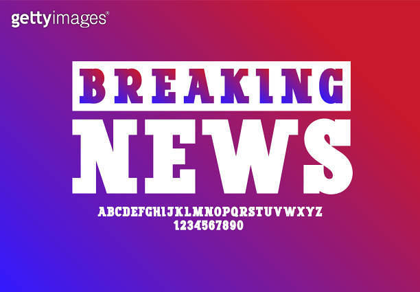 Bright font, bold slab serif alphabet, uppercase letters from A to Z ...