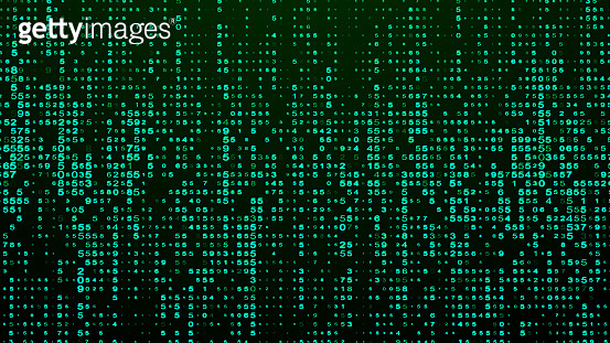 Digital background green matrix. Coding or hacking concept. Abstract data concept. 3d rendering ...
