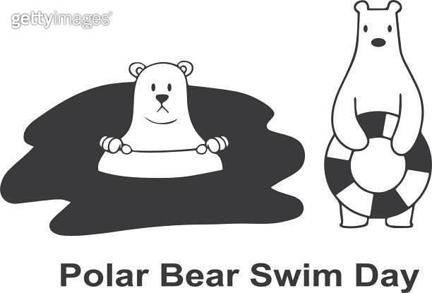 Polar Bear Swim Day Icon, 1st January Polar Bear Plunge Day Black ...