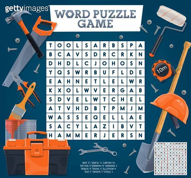 DIY tools word search game puzzle worksheet (1391715791) 일러스트, 무료 일러스트 ...