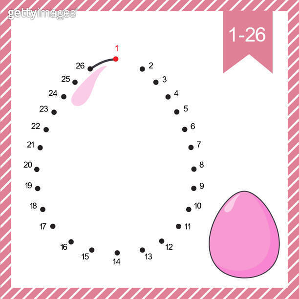 Dot to dot. Easter egg. Connect the dots by numbers and finish draw the ...