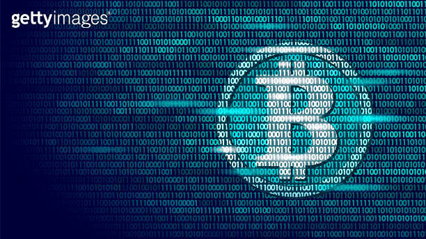Bitcoin digital cryptocurrency sign binary code number. Big data information mining technology ...