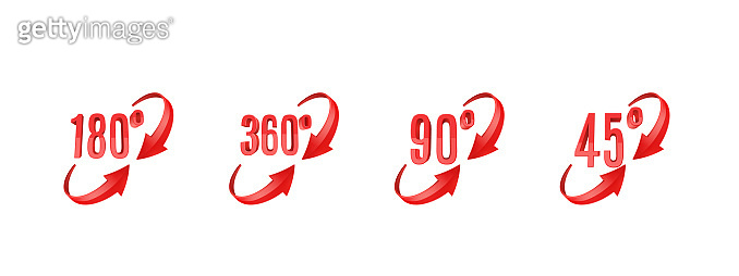 3d Curve Arrows And Rotation Angle Degrees Sing 1394038862 게티이미지뱅크