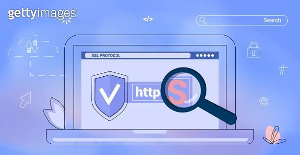 HTTPS Protected connection Secure protocol Security communication (1373652378) 일러스트, 무료 일러스트 ...
