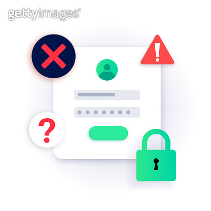 Wrong password concept (1412330799) 일러스트, 무료 일러스트, 아이콘, 무료 아이콘 - 게티이미지뱅크