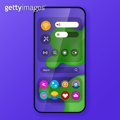 control center user interface home screen realistic smartphone design ...