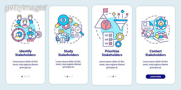 Steps Of Stakeholder Relations Onboarding Mobile App Screen 1392491271 게티이미지뱅크