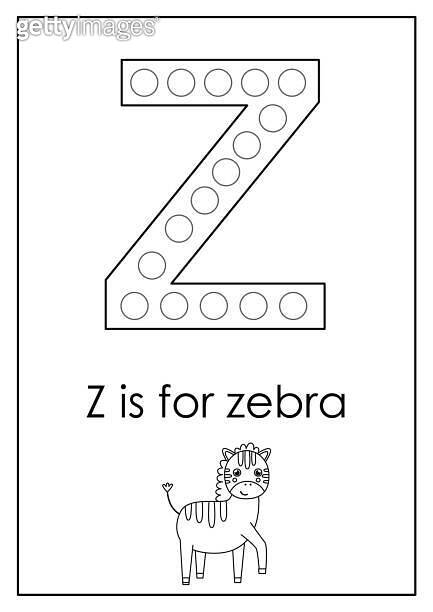 Learning English alphabet for kids. Letter Z. Dot marker activity ...
