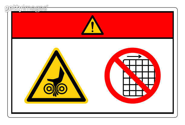 Danger Hand Entanglement Rollers Do Not Remove Guard Symbol Sign Vector Illustration Isolate 