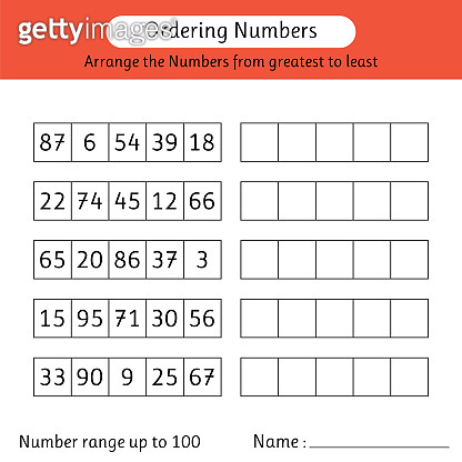 Ordering numbers worksheet. Arrange the numbers from greatest to least ...