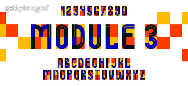 Geometric modern font vector design, geometrical typography alphabet letters set including ...