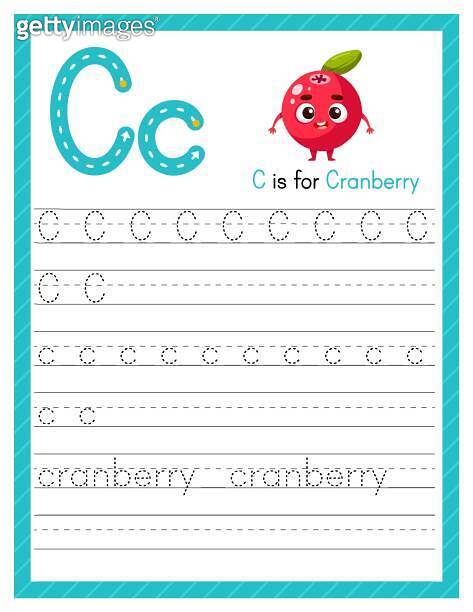 Trace letter C uppercase and lowercase. Alphabet tracing practice ...