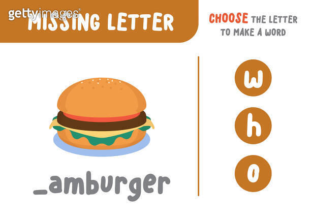 Missing letter (hamburger), the alphabet letter vocabulary game for kid ...