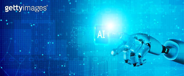 Hands Of Robot And Ai Cuicrit Data Network Connection With Binary Number Code Background Vector