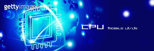 Nanotechnology concept in realistic style. Processor, Central processing unit, computer ...