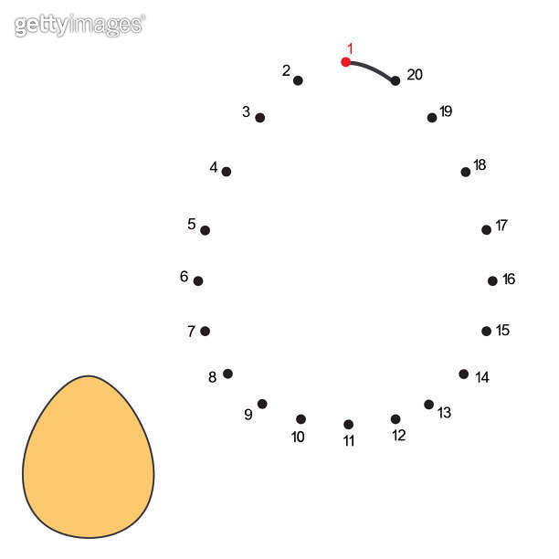 Easter egg. Dot to dot Game. Connect the dots by numbers and finish ...