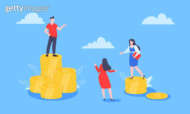 Salary And Gender Inequality Gap Between Women And Men Business Concept 0701