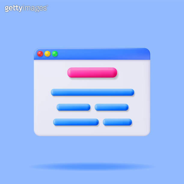 3d Browser Window With Web Page 1463444505 일러스트 무료 일러스트 아이콘 무료 아이콘 게티이미지뱅크
