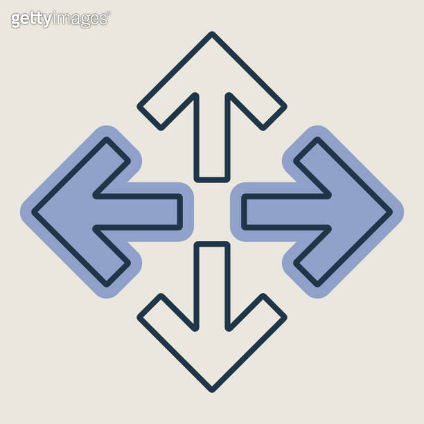 Four arrows pointing from the center vector icon (1563391334) - 게티이미지뱅크
