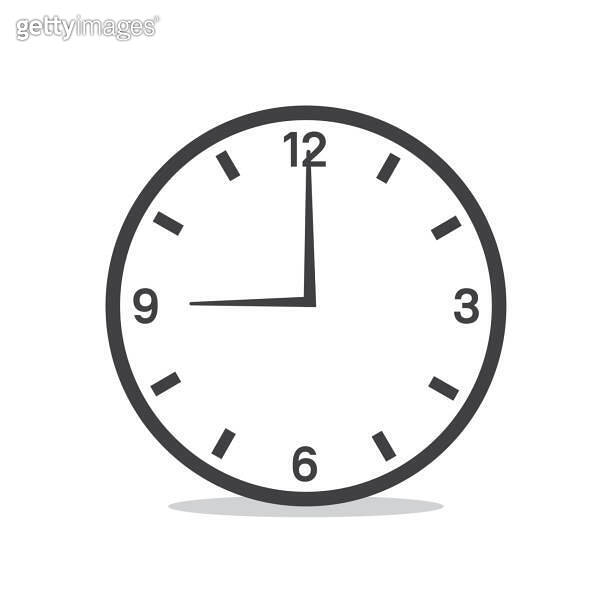 Wall analog clock isolated flat design vector illustration. (1729264041 ...