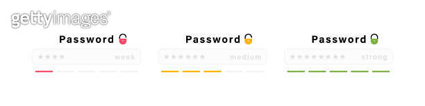 Password Reliability Indicator Password Weak Medium And Strong Authorization Login To