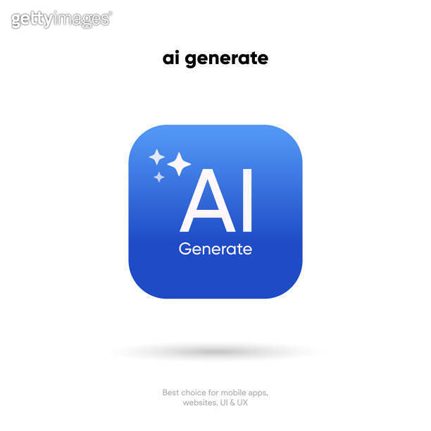 Generate AI button symbol. Artificial intelligence sign button. Machine learning generator and ...