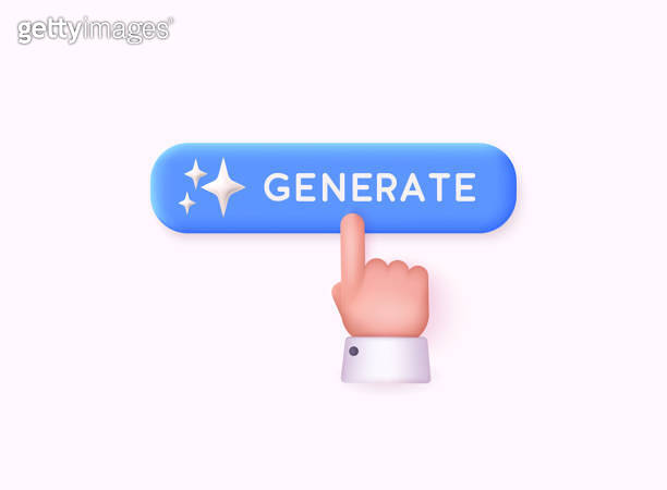 Generate AI button. AI stars icon. Artificial intelligence logo. LLM artificial intelligence ...