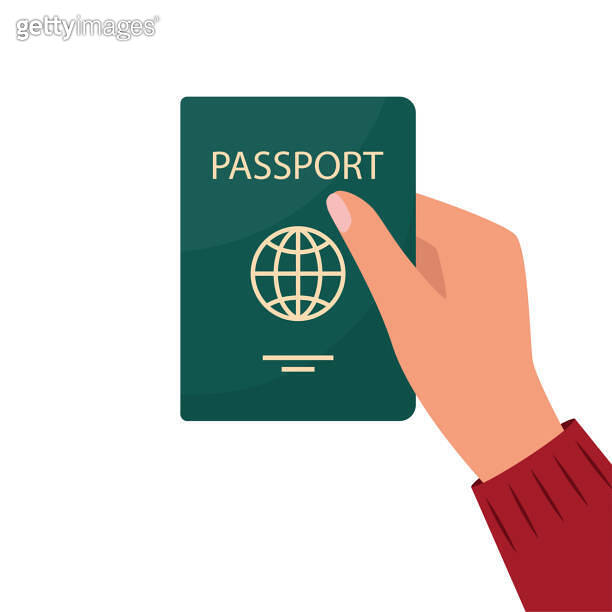 Passport in hand. Man holds personal identification document. Passport ...
