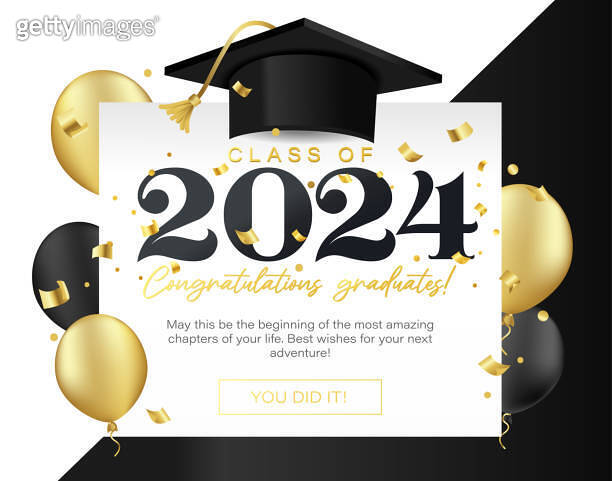 Class of 2024 Vector Illustration. Congratulations Graduates template ...