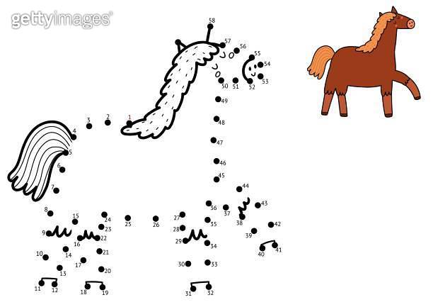 Dot to dot activity page for kids. Connect the dots and draw a cute ...