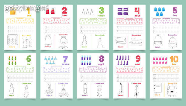 Activity worksheets for kids with many exercises. Learning numbers from ...