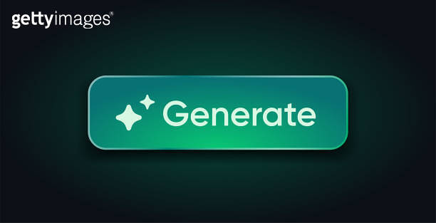 Generate AI button. LLM artificial intelligence icon. Machine learning generator. Generate text ...