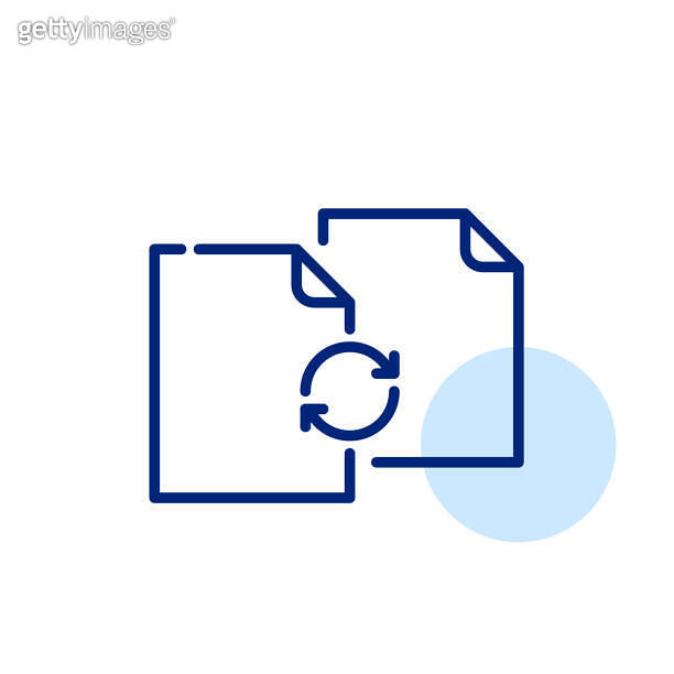 Two files and renew arrows. Data synchronization. Pixel perfect, editable stroke (2027320084 ...