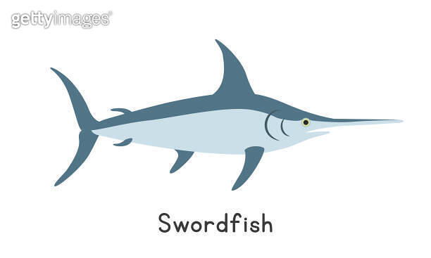 Swordfish vector illustration. Cute swordfish cartoon clipart, animal ...