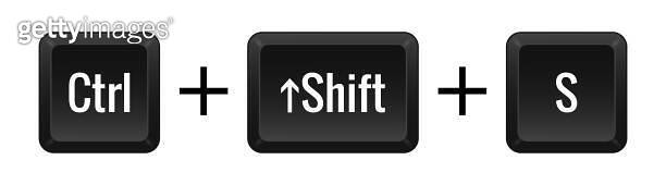 CTRL Shift S Key combination. Keyboard, control, computer, shortcut, laptop, functional, input ...