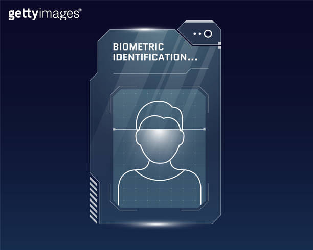 Hud Person Biometric Scan And Identification System Concept User Recognition Verification
