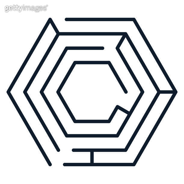 Hexagon maze. Labyrinth vector illustration. (2148660299) 일러스트, 무료 일러스트 ...