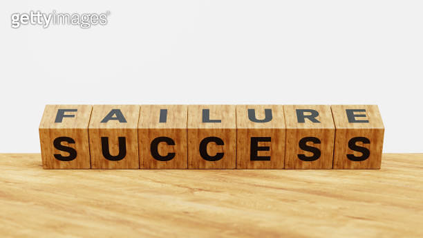 Learning from mistakes. Success after many failures concept. Failure ...