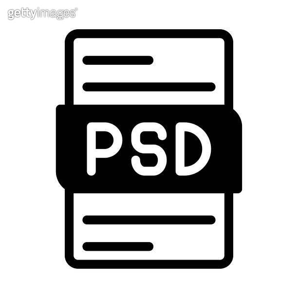 Psd File Type Icon Files Document Graphic Design With Outline Style Vector Illustration