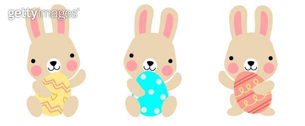 Easter bunny rabbits with baby chicks and Easter eggs, Welcome spring ...