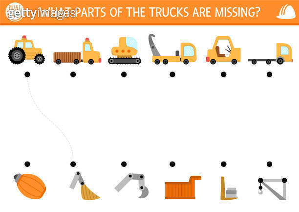 Construction site matching activity with special technics and missing ...