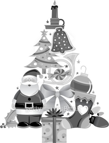 Stylized Christmas tree ' Grayscale ' Grouped elements 이미지 (88329885 ...