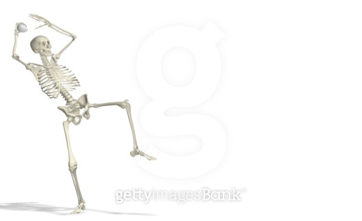 Human skeleton throwing a ball 이미지 (56372380) - 게티이미지뱅크