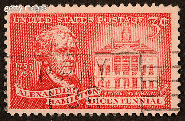 Alexander Hamilton stamp 1957 이미지 (172359786) - 게티이미지뱅크